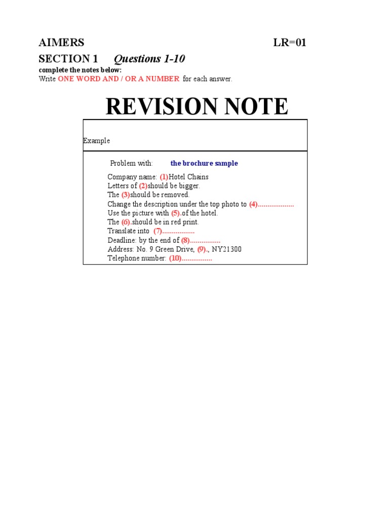 Revision Note: Aimers LR 01 Section 1 | PDF | Learning | Cognition
