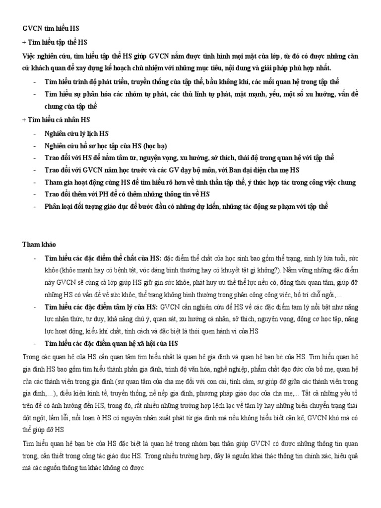 GVCN tìm hiểu HS | PDF