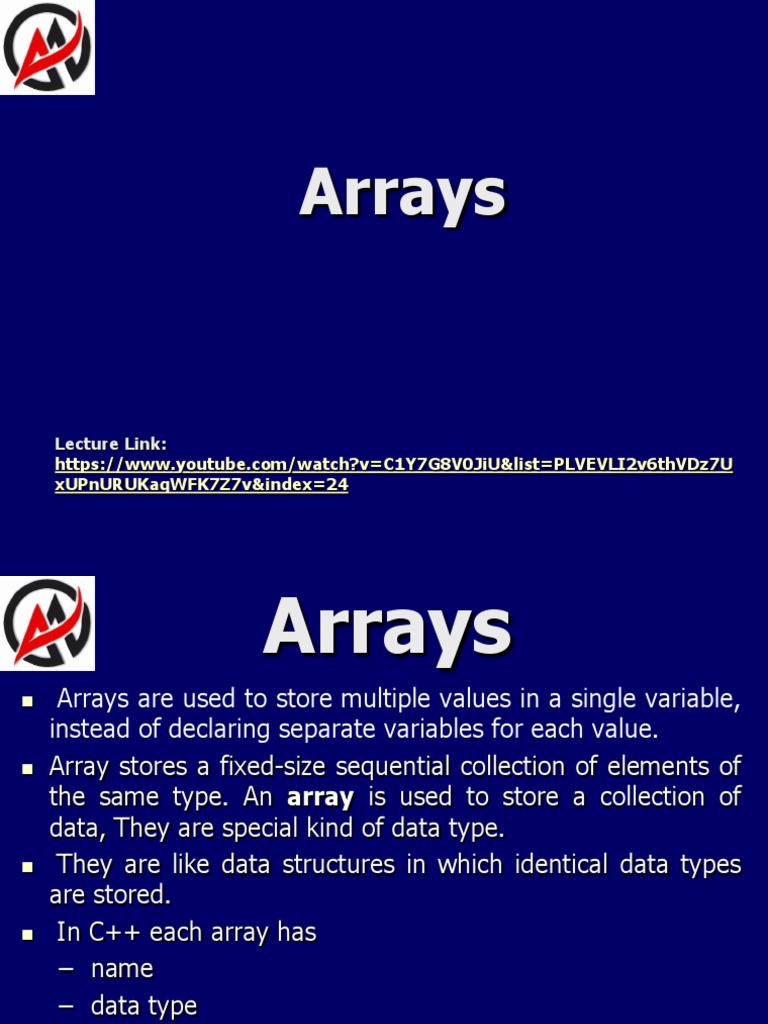 Week 07 | PDF | Array Data Structure | Data Type
