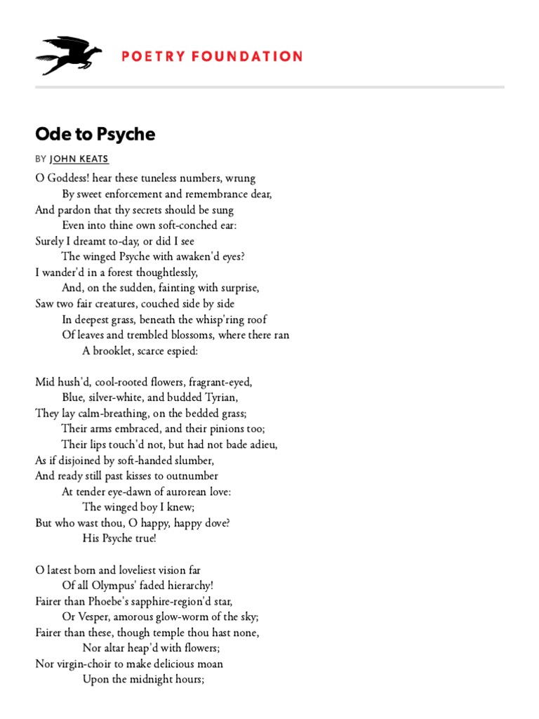 Ode To Psyche by John Keats - Poetry Foundation | PDF