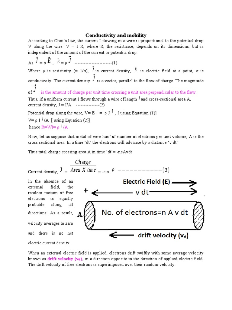 Lecture-13 - Conductivity and Mobility | PDF | Electrical Resistivity And Conductivity ...