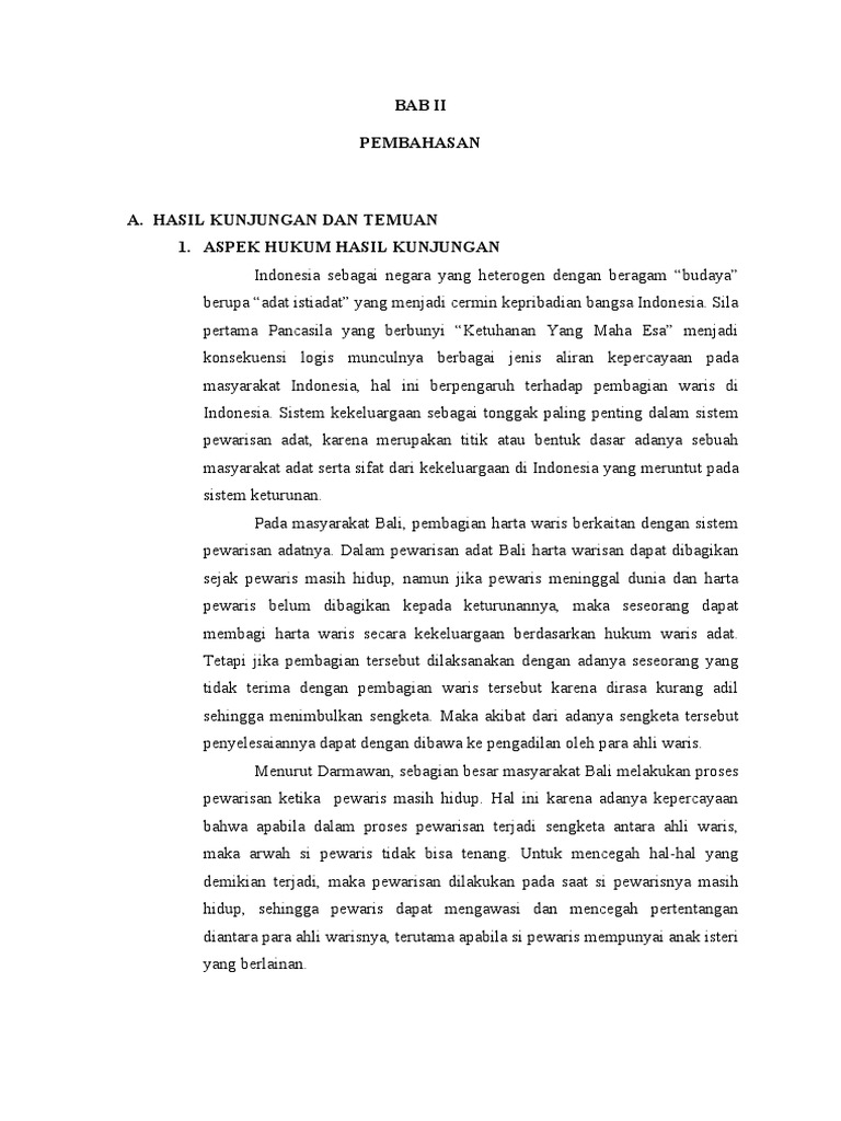 Hasil PLKH Waris | PDF