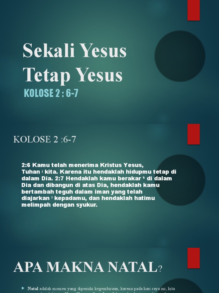 Sekali Yesus Tetap Yesus | PDF | Pengembangan Diri