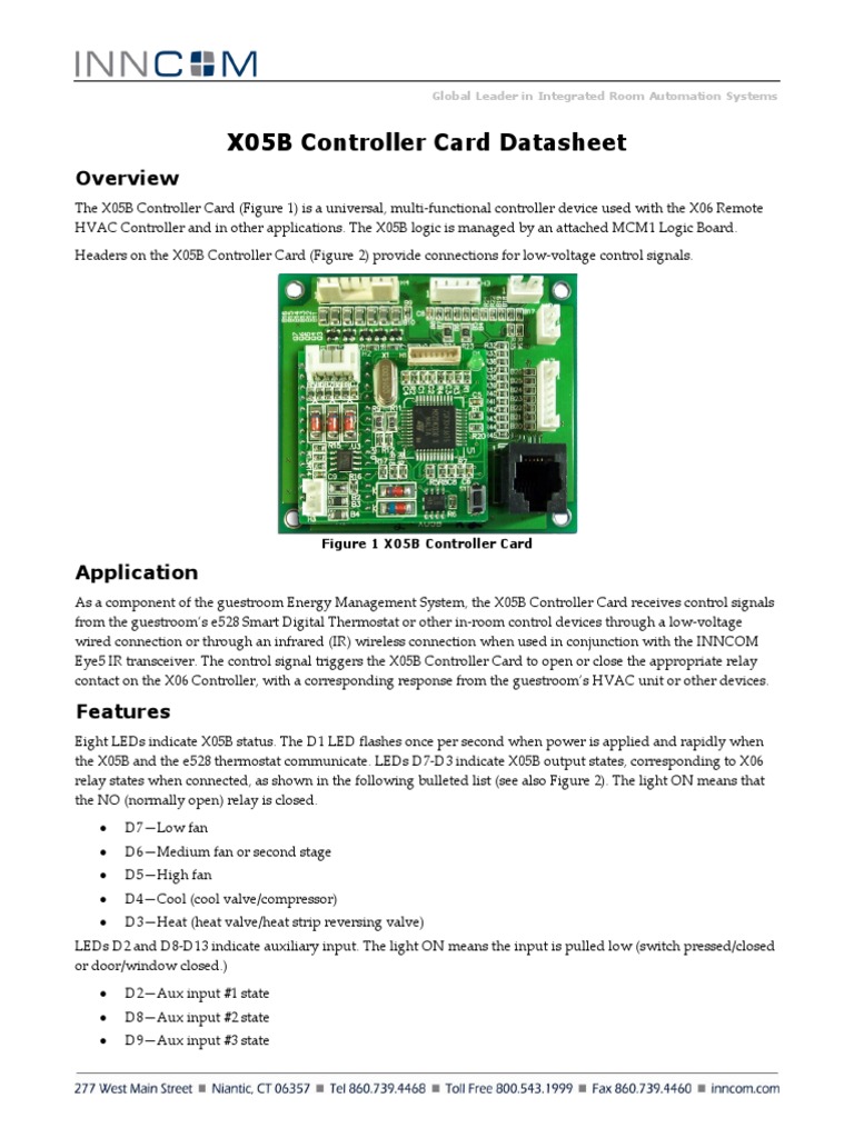X05B Datasheet | PDF | Thermostat | Relay