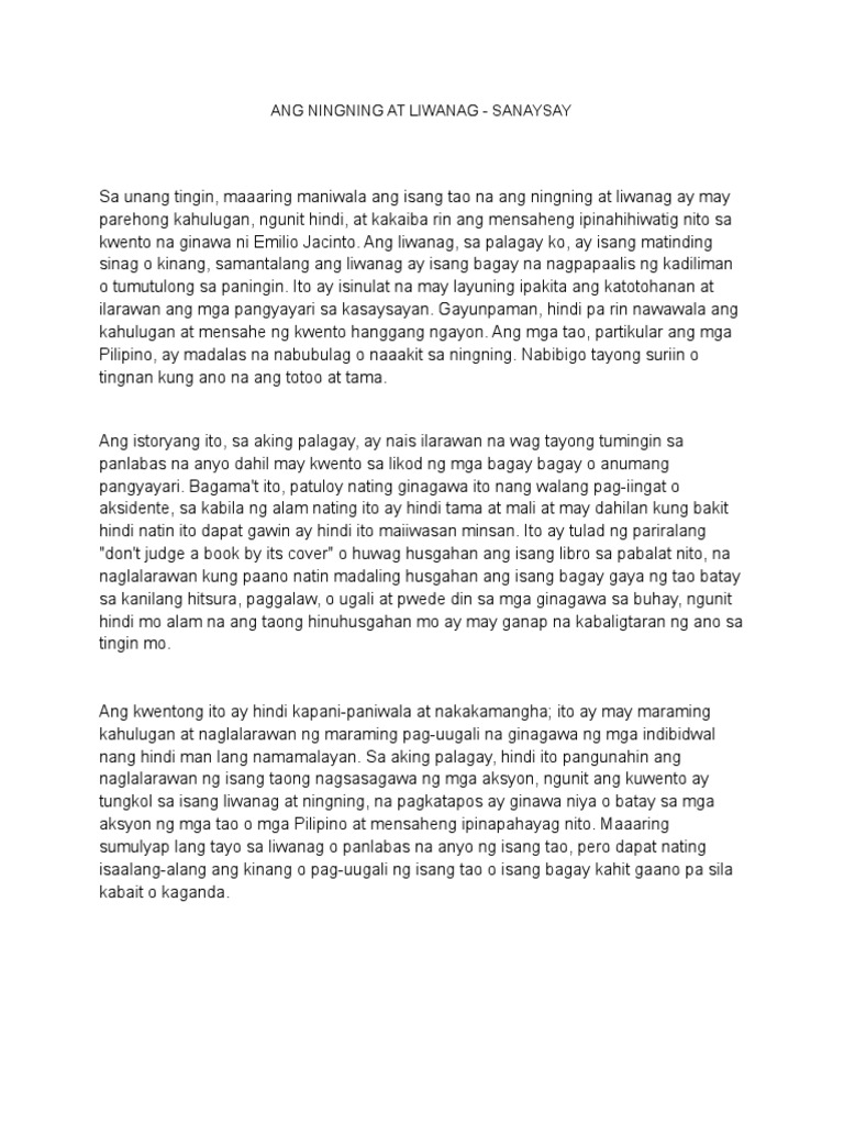 Sanaysay - Filipino | PDF