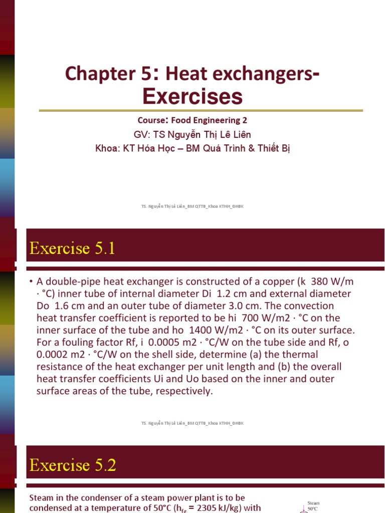 C5 Exercise | PDF | Heat Exchanger | Heat Transfer
