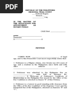 Template - Petition For Notarial Commission | PDF | Notary Public ...