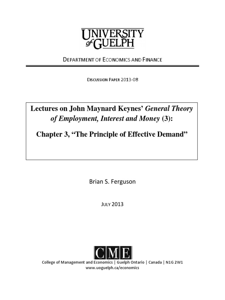 Lectures On John Maynard Keynes General Theory (3) Chapter 3 | PDF