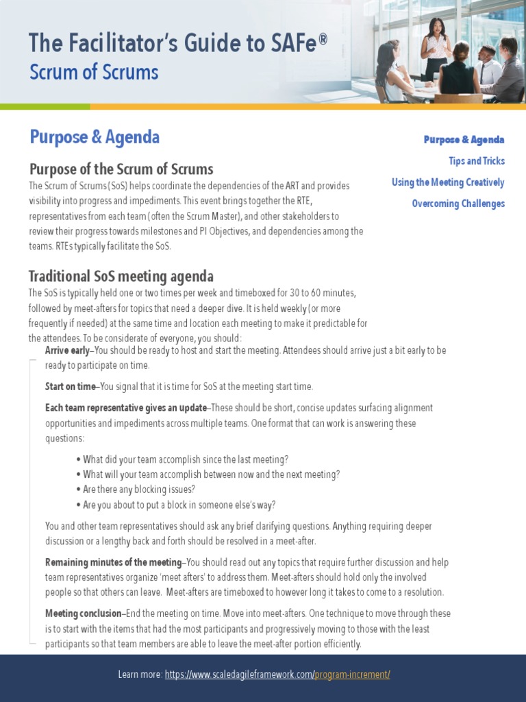 Facilitator's Guide To SAFe - Scrum of Scrums | PDF | Scrum (Software ...