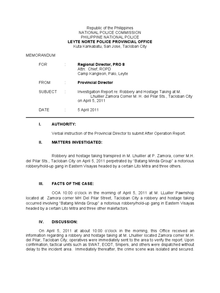 Investigation Report | PDF | Criminal Law | Crime & Violence