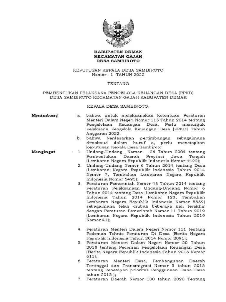 Contoh SK PPKD | PDF