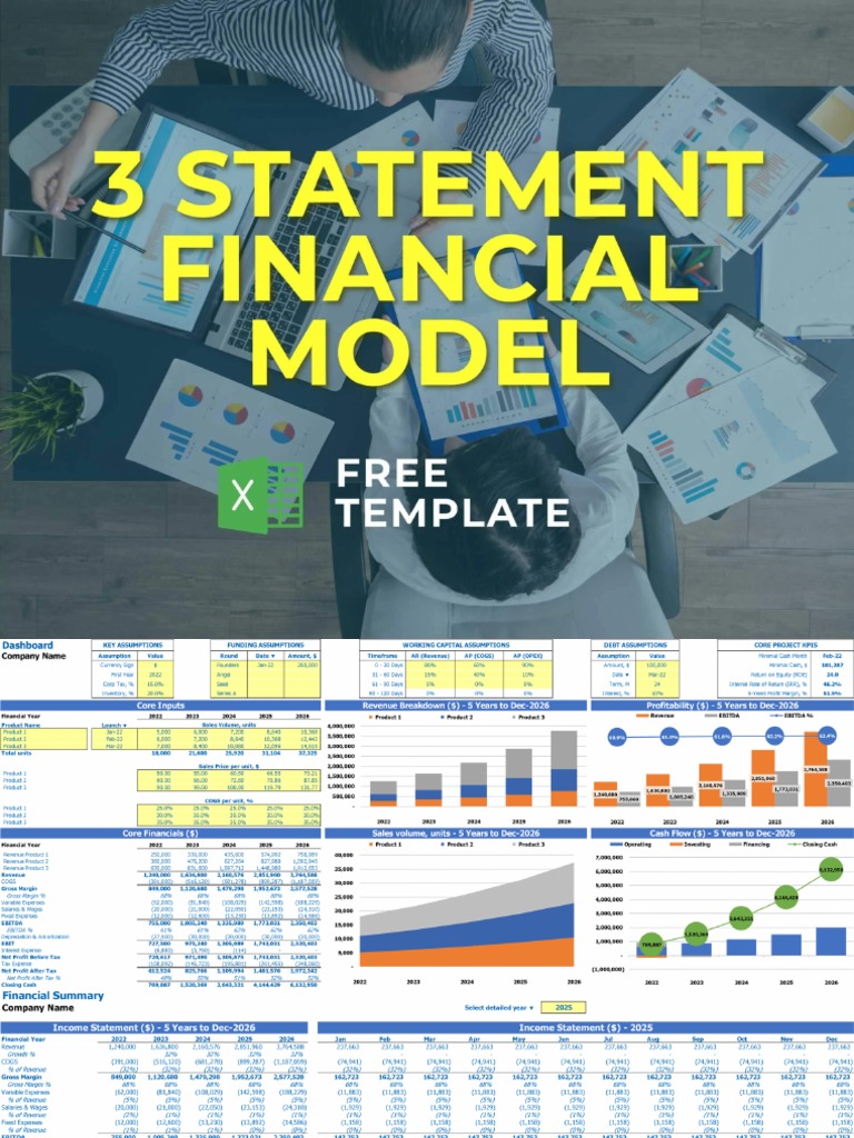 3-Statements Financial Model Excel | PDF