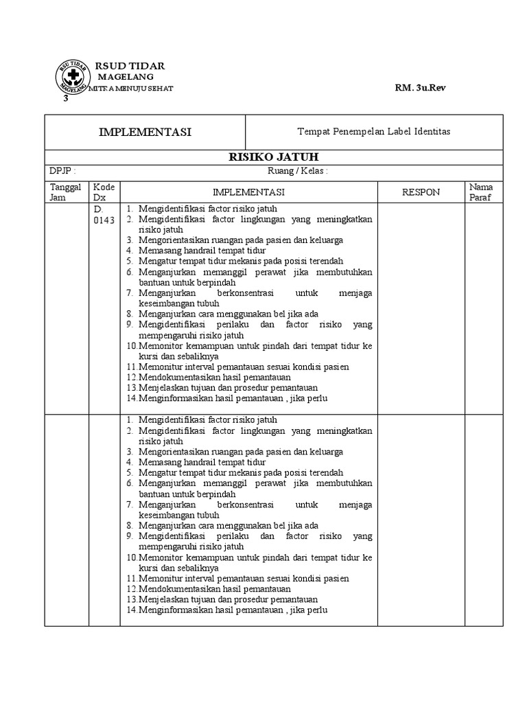 Implementasi Resiko Jatuh | PDF