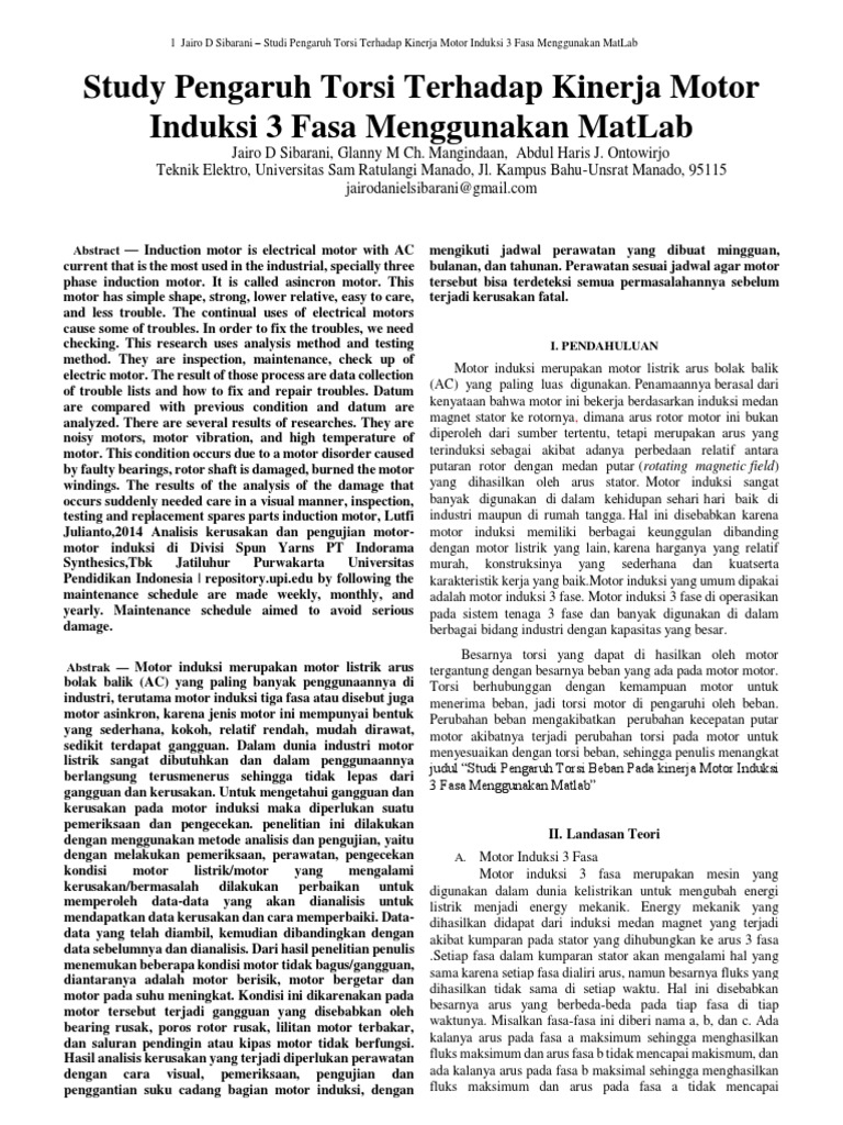 Pengaruh Torsi pada Motor Induksi 3 Fasa | PDF