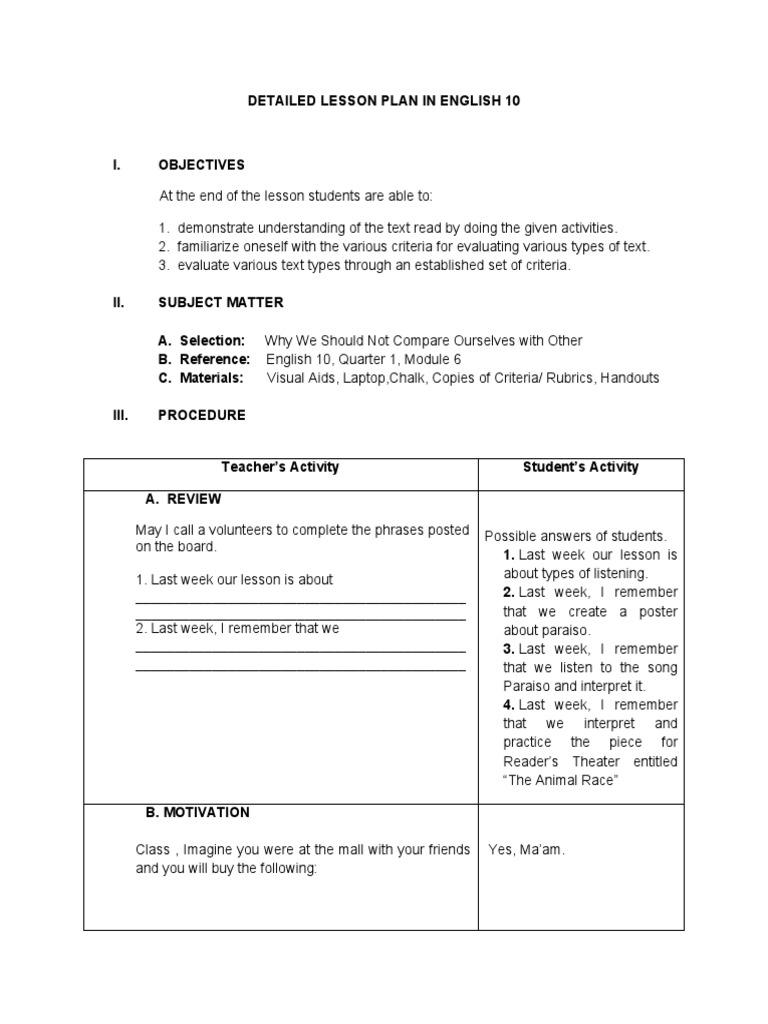 DLP Lesson Plan-Edited | PDF | Essays | Internet