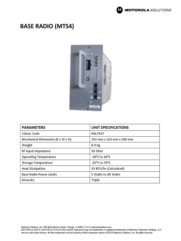 Fru - MTS4 - BR 380-470 MHZ High PWR Teds | PDF