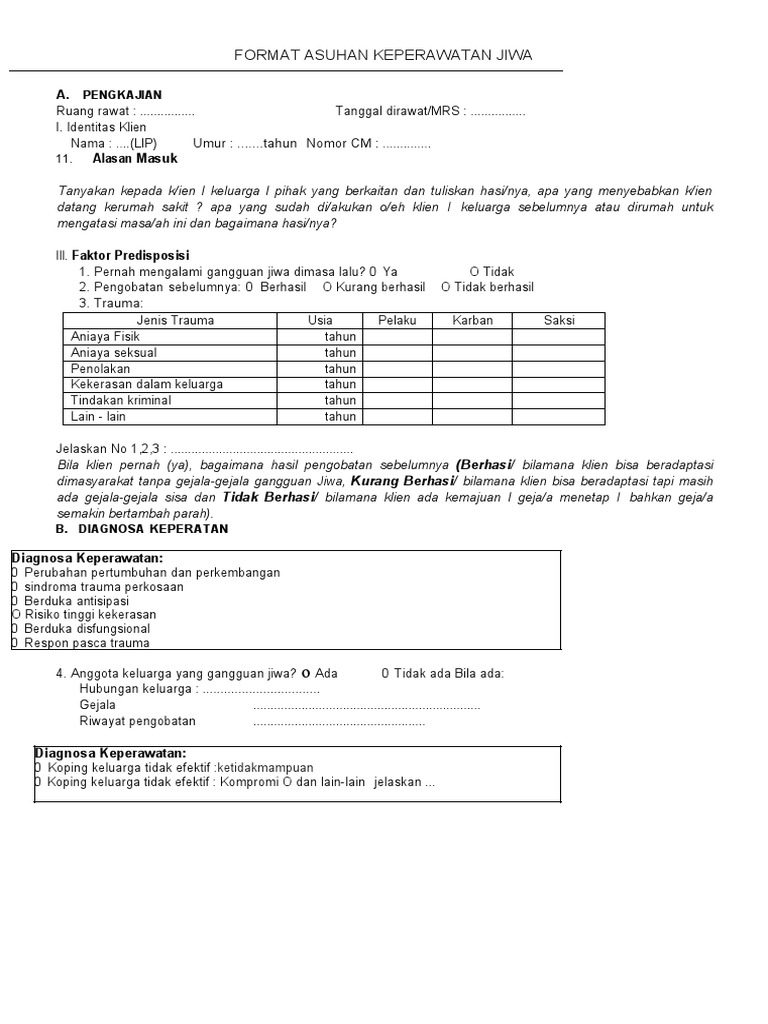Format Praktek Jiwa Dan Penjelasan | PDF | Kesehatan Holistik | Gaya Hidup