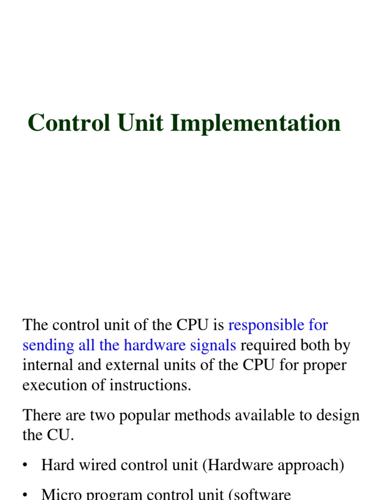 Control Unit - Lec 2 | PDF | Central Processing Unit | Computer Engineering