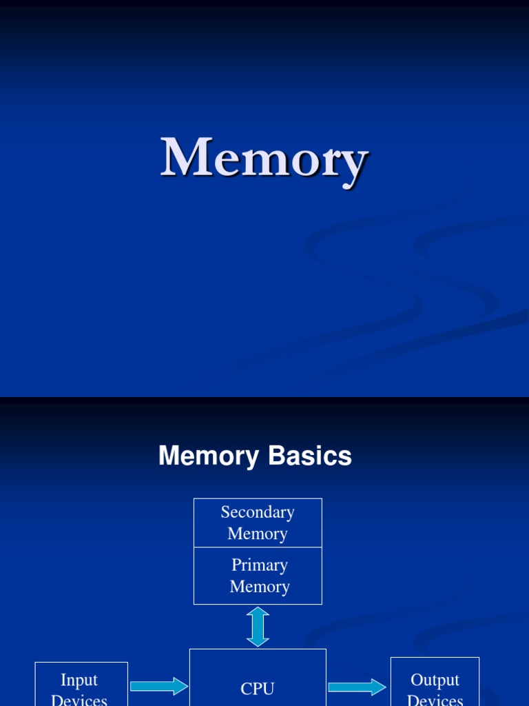 Memory - Lec 3 | PDF | Random Access Memory | Computer Data Storage
