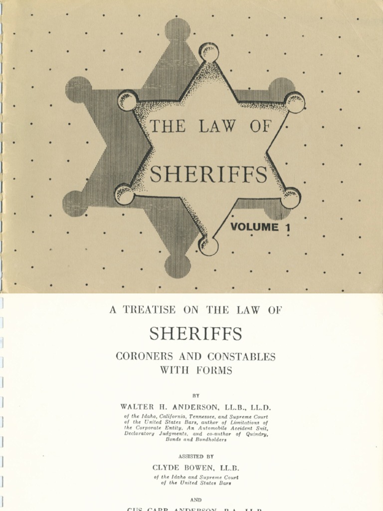 Anderson On Sheriffs Vol 1 | PDF