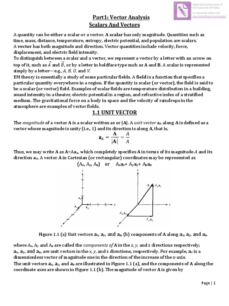 Vector Note Pdf Divergence Euclidean Vector