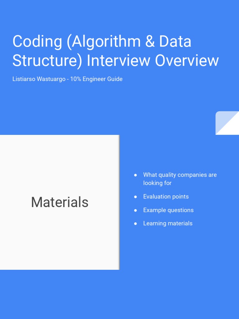 Coding (Algo and DS) Interview Overview | PDF | Dynamic Programming ...