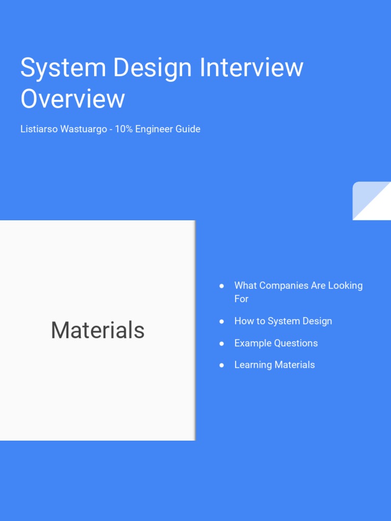 System Design Interview Overview | PDF | No Sql | Databases