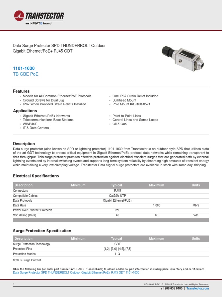Datasheet - Thunderbolt 1101-1030 | PDF | Ethernet | Information And Communications Technology