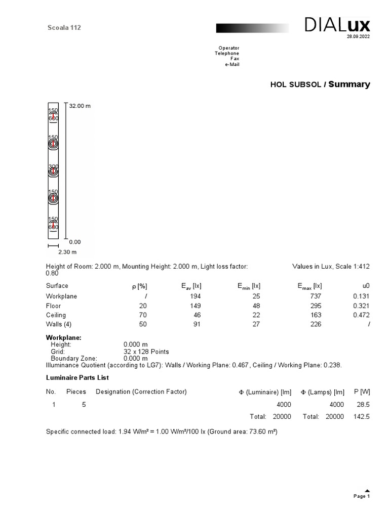 Calcul Luminotehnic | PDF | Metrology | Architectural Elements