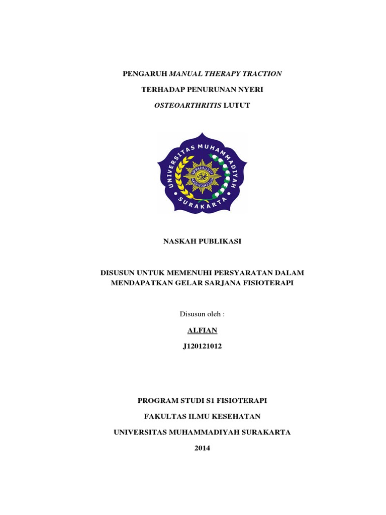 Manual Therapy Traction untuk Nyeri OA Lutut | PDF | Sains & Matematika