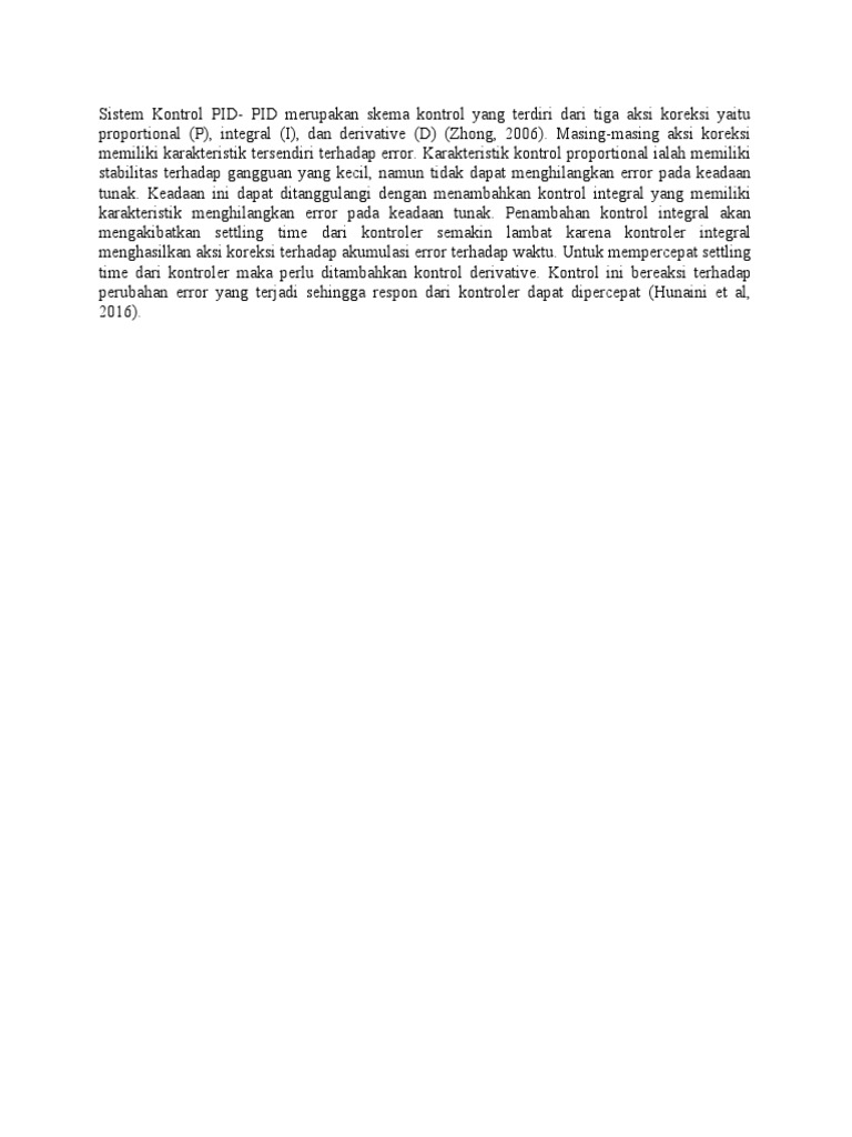Karakteristik Sistem Kontrol PID | PDF