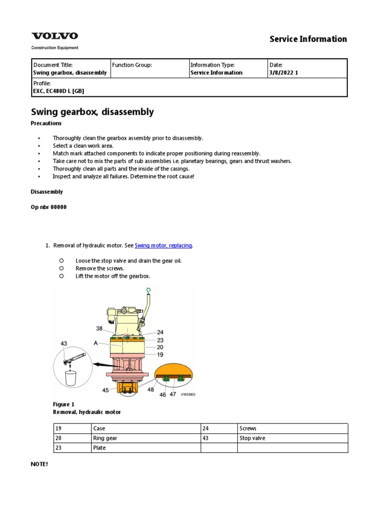 EC480D Gearbox Disassembly Guide | PDF | Gear | Bearing (Mechanical)
