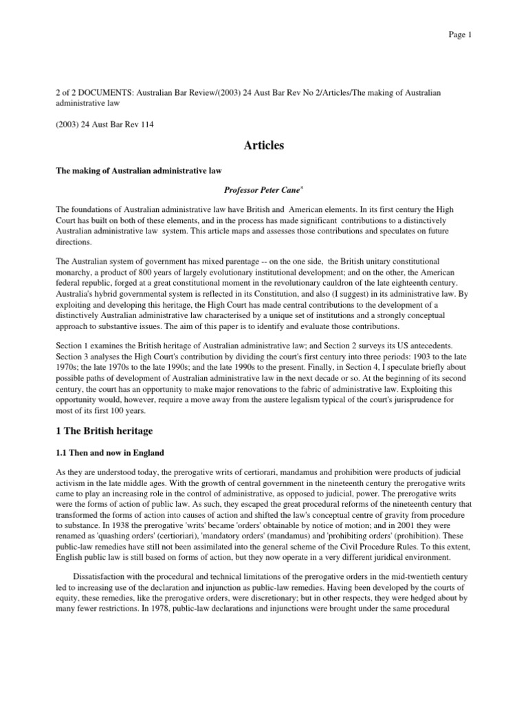 The Making of Australian Administrative Law | PDF | Judiciaries ...