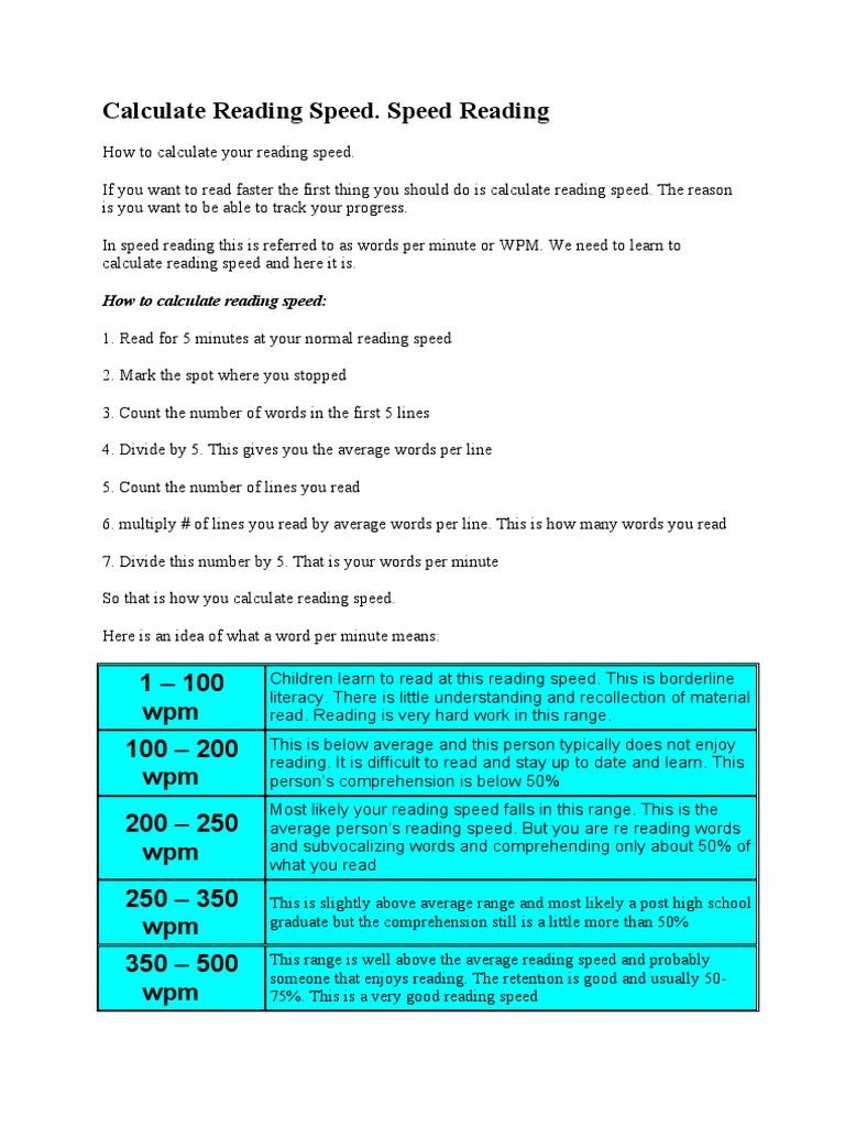 Speed Reading | PDF | Speed Reading | Linguistics