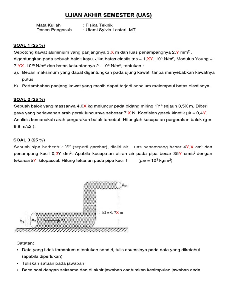 Soal Uas Fisika Teknik 2021-2022 | PDF