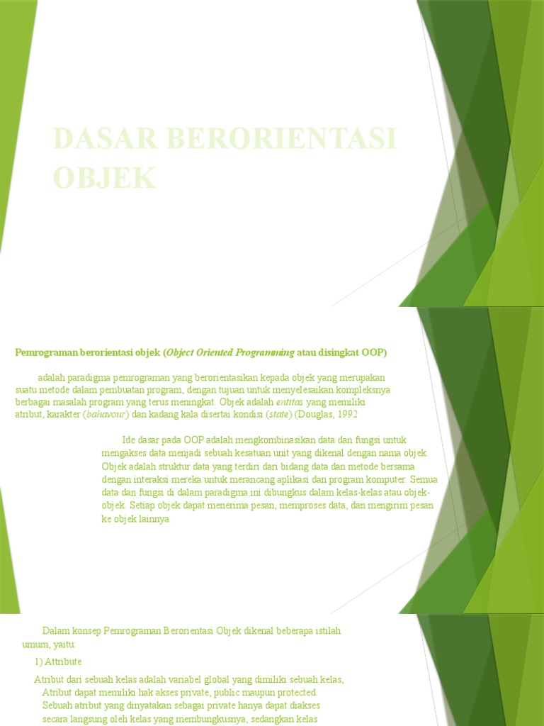 Dasar Pemrograman Berorientasi Objek | PDF