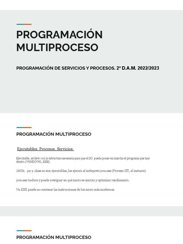 Programación Multiproceso | PDF | Proceso (Computación) | Hilo (Computación)