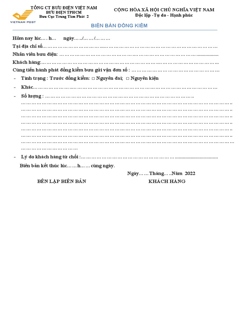 Bien Ban Dong Kiem | PDF
