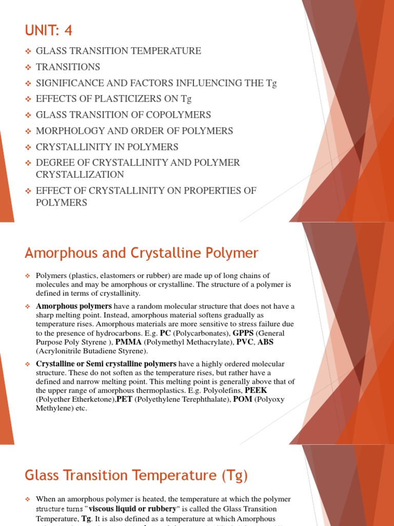 Unit 4 | PDF | Polymers | Copolymer