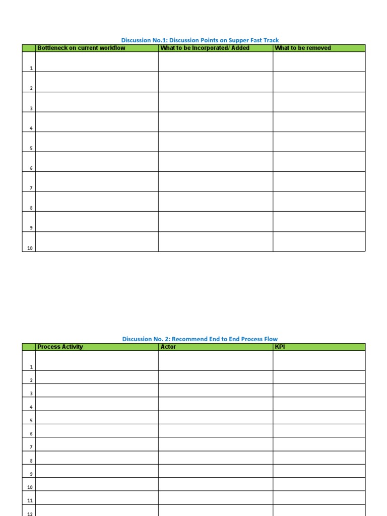 Template For Discussion Output Collection | PDF