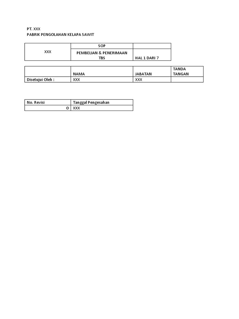 Contoh SOP Pembelian Dan Penerimaan Tbs | PDF