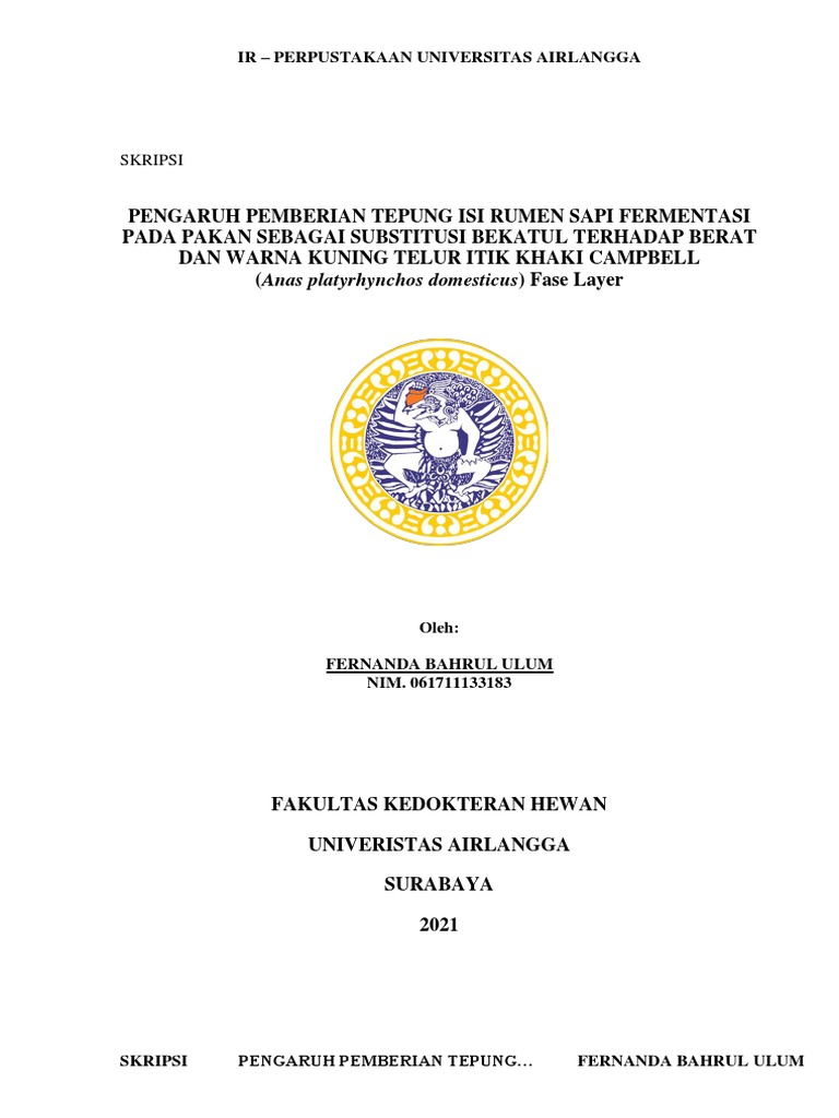 Naskah Skripsi Fernanda Bahrul Ulum 061711133183 | PDF