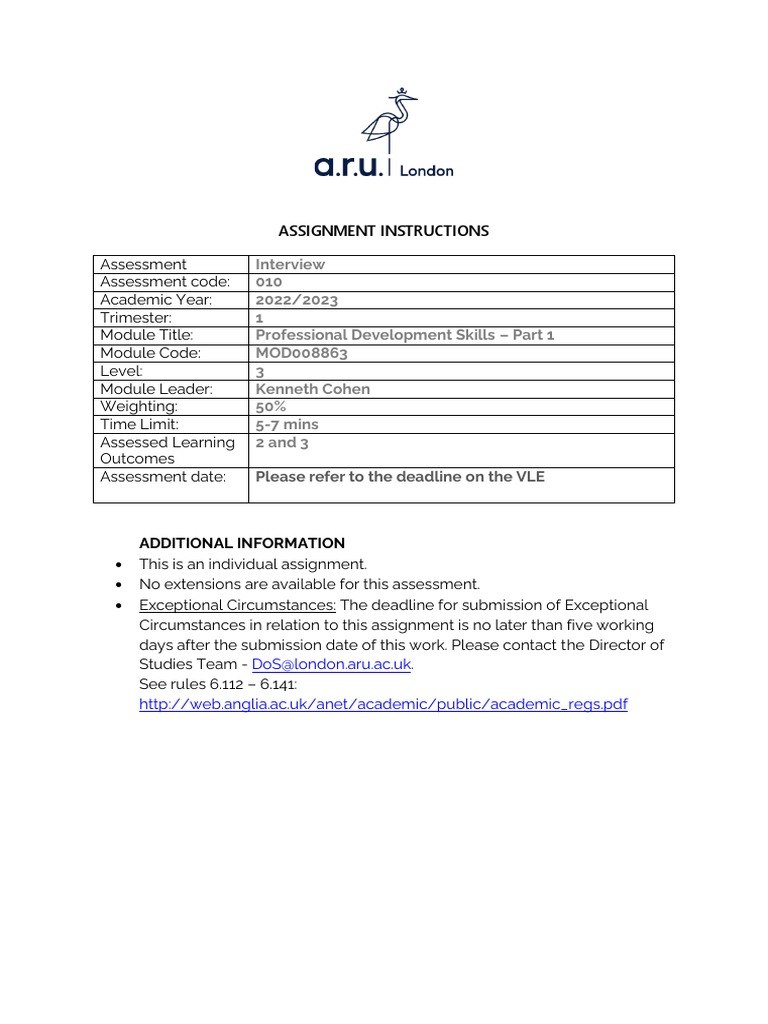 PD1 - Assignment Brief - Trimester 1 | PDF | Goal | Learning