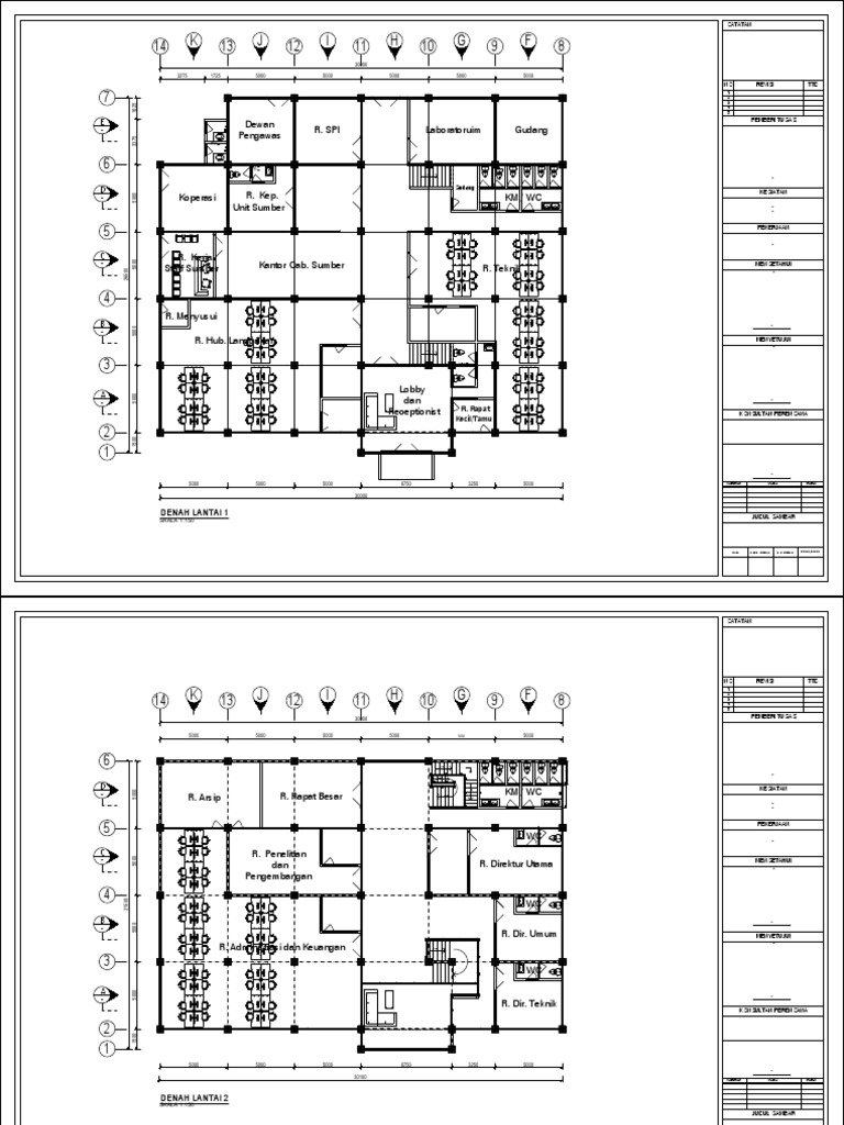 Gambar Kerja Gedung Perumda Tirta Jadi | PDF