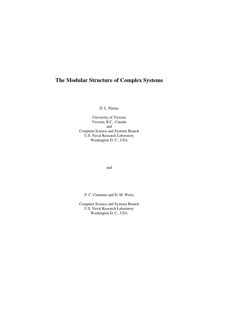 The Modular Structure of Complex Systems | PDF | Modular Programming ...