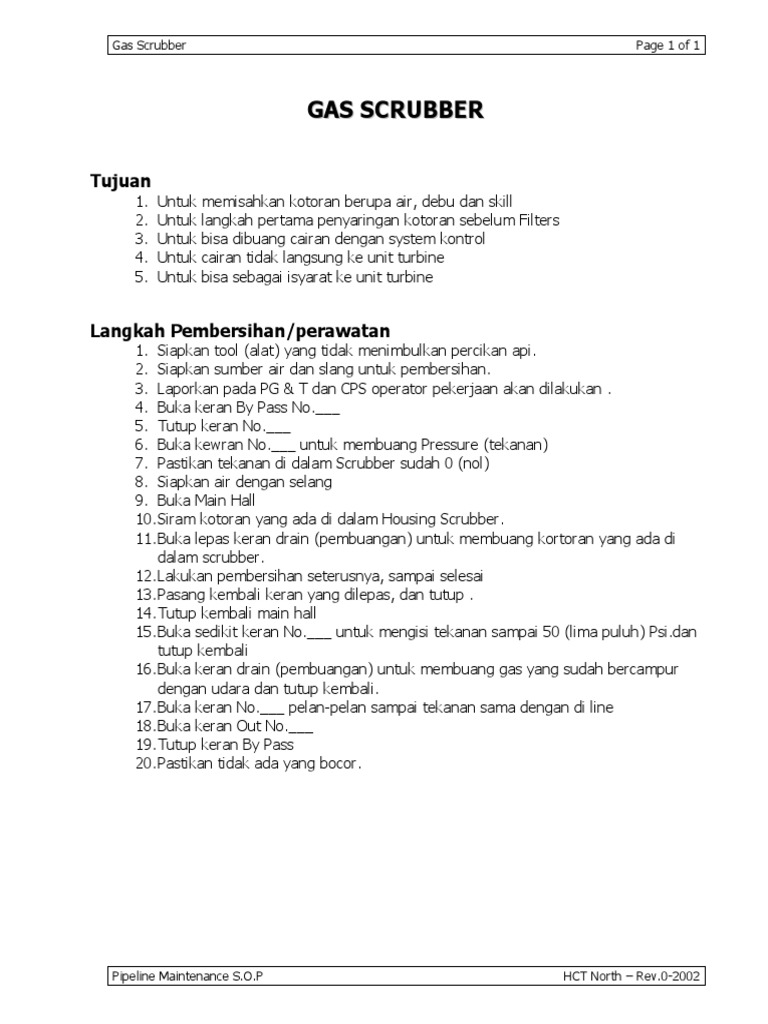 SOP Gas Scrubber | PDF
