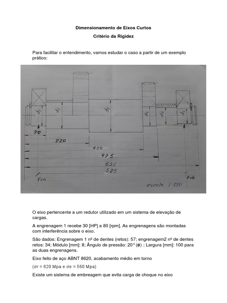 Dimensionamento de Eixos Curtos | PDF | Estresse (Mecânica) | Flexão (Física)