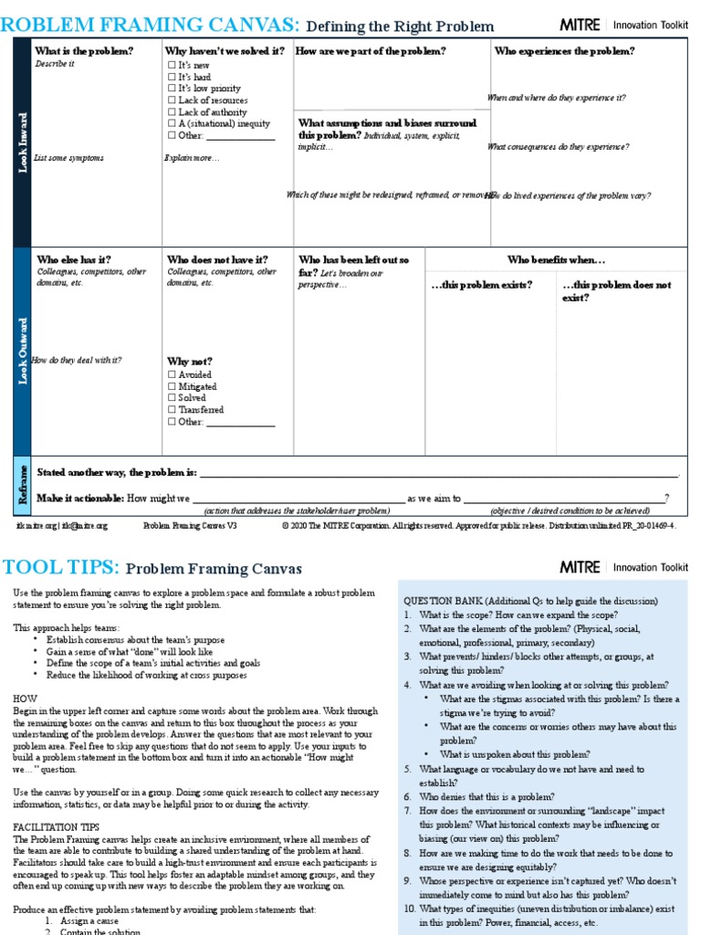 Problem Framing Canvas | PDF | Scope (Computer Science) | Behavioural ...