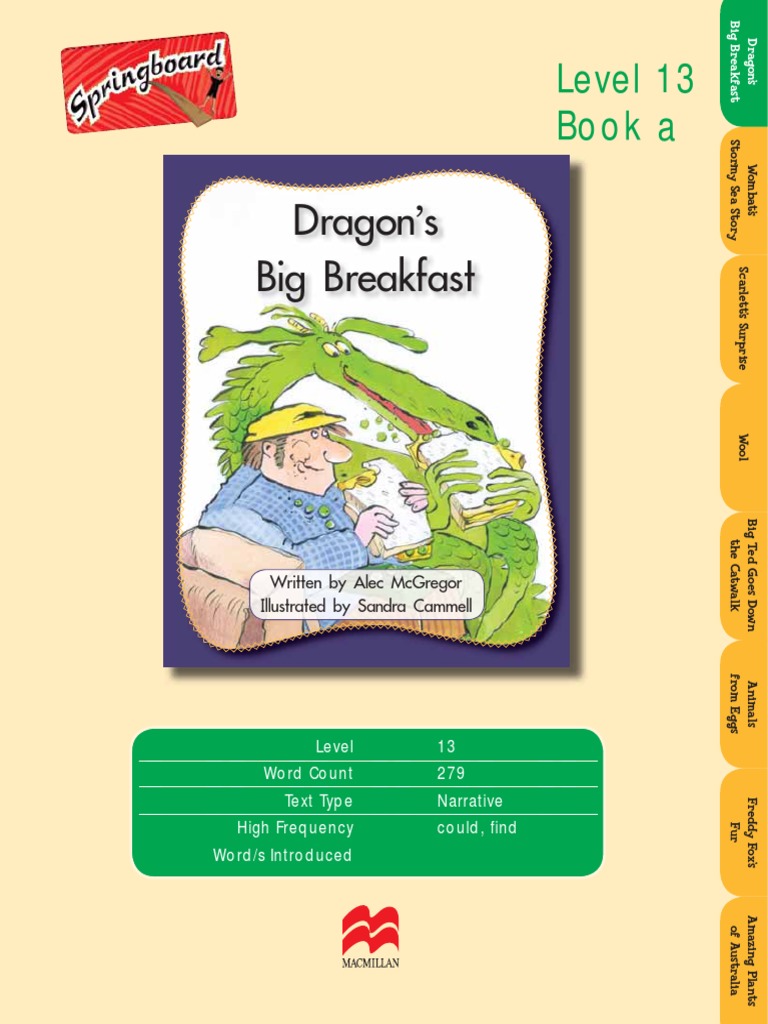 Springboard 1 Teacher Pack Level 13 Book A Dragons Big Breakfast | PDF ...