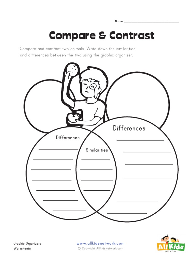 Graphic Organizers Compare Contrast BW | PDF | Art